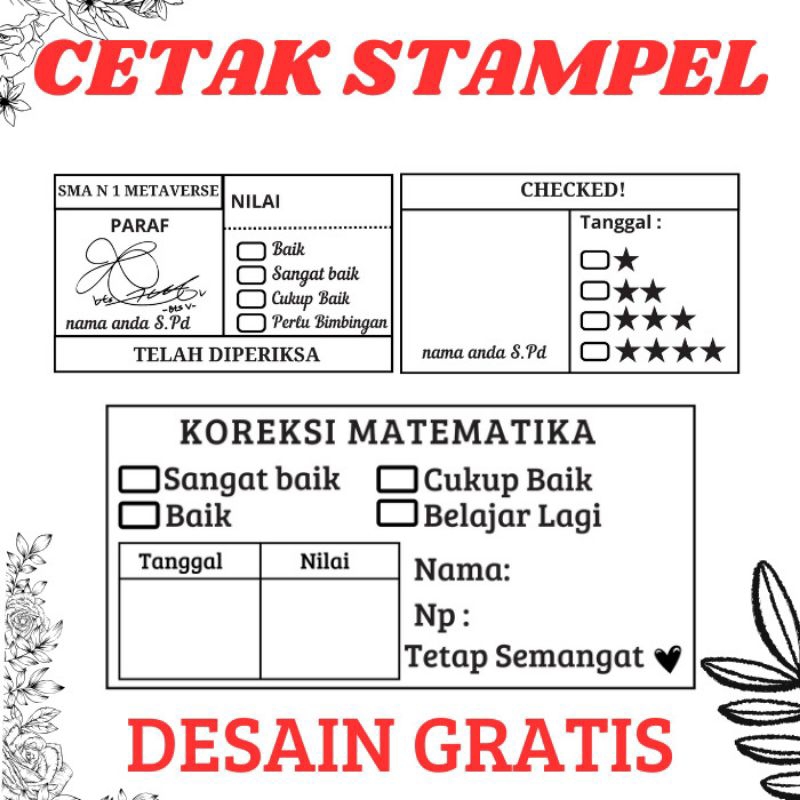 Jual STEMPEL NILAI/KOREKSI GURU SMA DAN SMP SEDERAJAT | Shopee Indonesia
