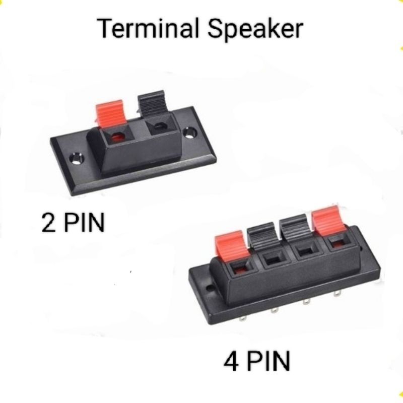 Jual Terminal speaker 2 pin 4 pin model jepit ukuran kecil | Shopee ...