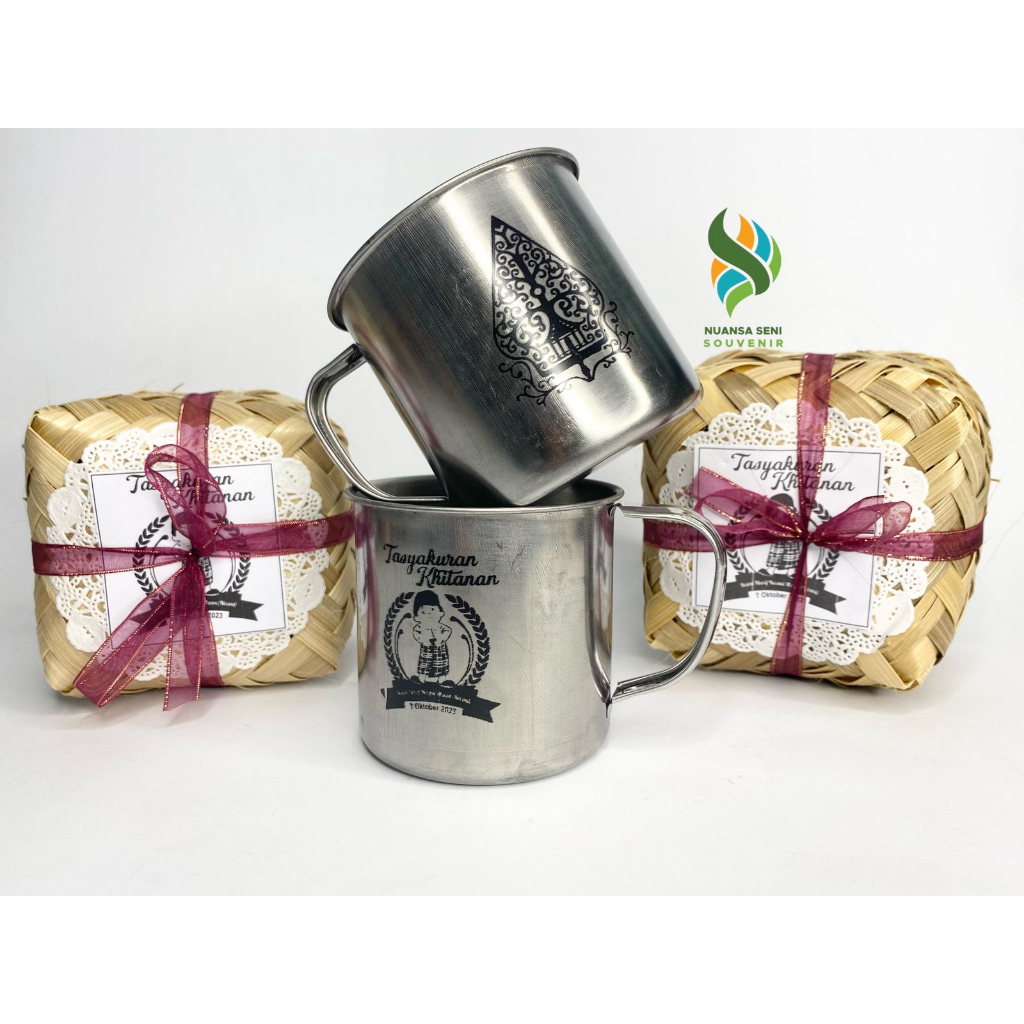 Jual Souvenir Gelas Minum Kaleng Stainless Cangkir Kopi Gagang Jadul ...