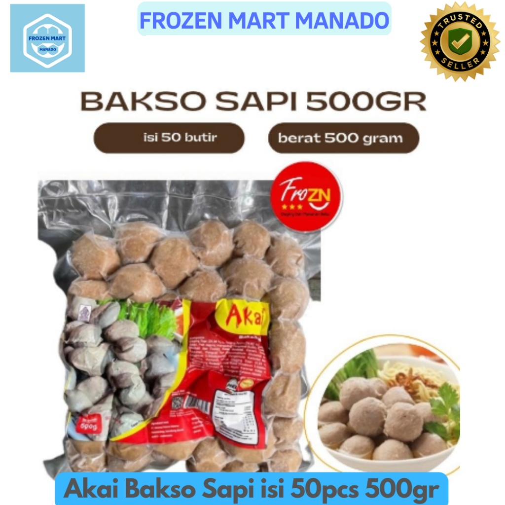 Jual Akai Bakso Sapi isi 50pcs 500gr - Frozen Mart Manado (Frozen Food ...
