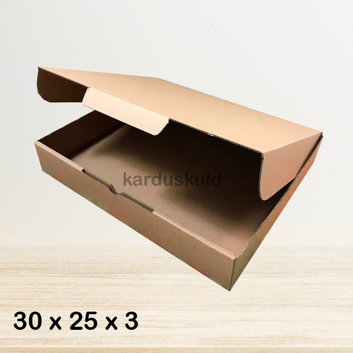 Jual Kardus 30 x 25 x 3 cm die cut tipe E Flute K150 box kotak karton ...