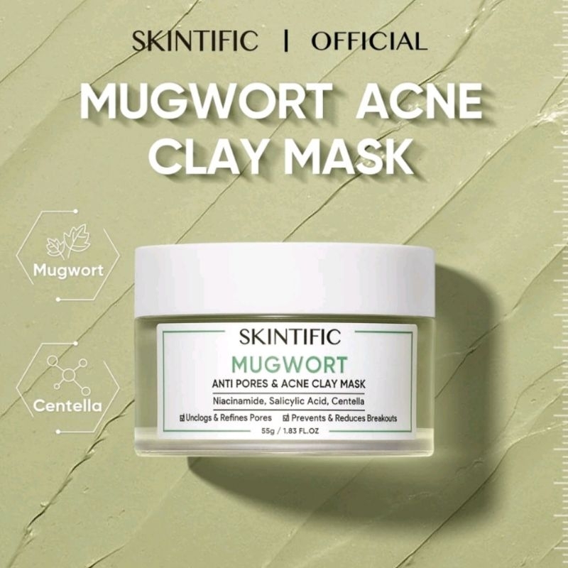 Jual SKINTIFIC Mugwort Acne Clay Mask 55g | Shopee Indonesia