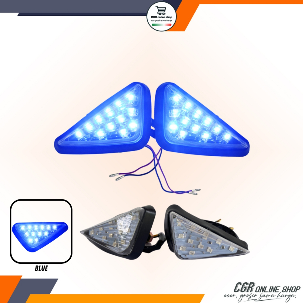 Jual Lampu Sein Ninja Sen Tempel Segitiga BIRU Sein Tempel Universal Sport Fairing | Shopee ...