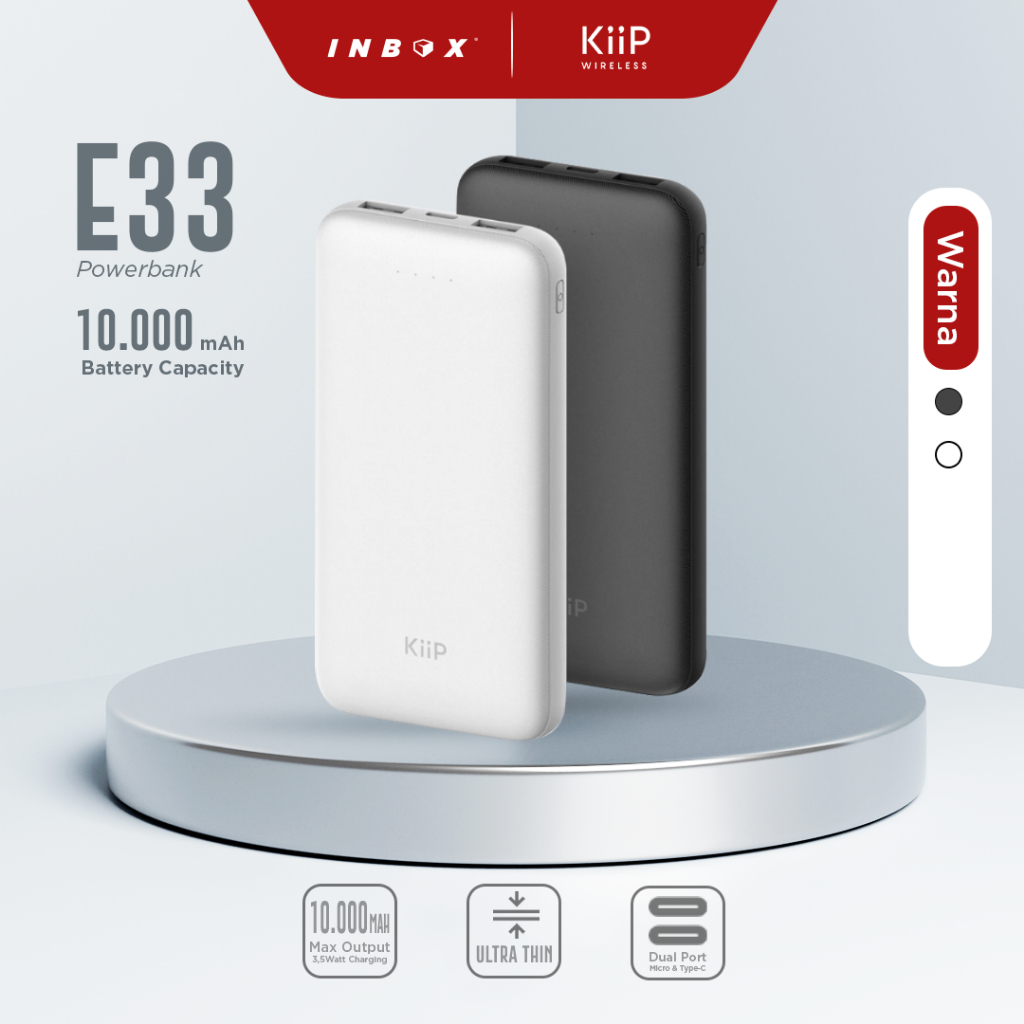 Jual Kiip - Powerbank - E33 Slim Type-C Micro USB 10.000 mAh | Shopee ...