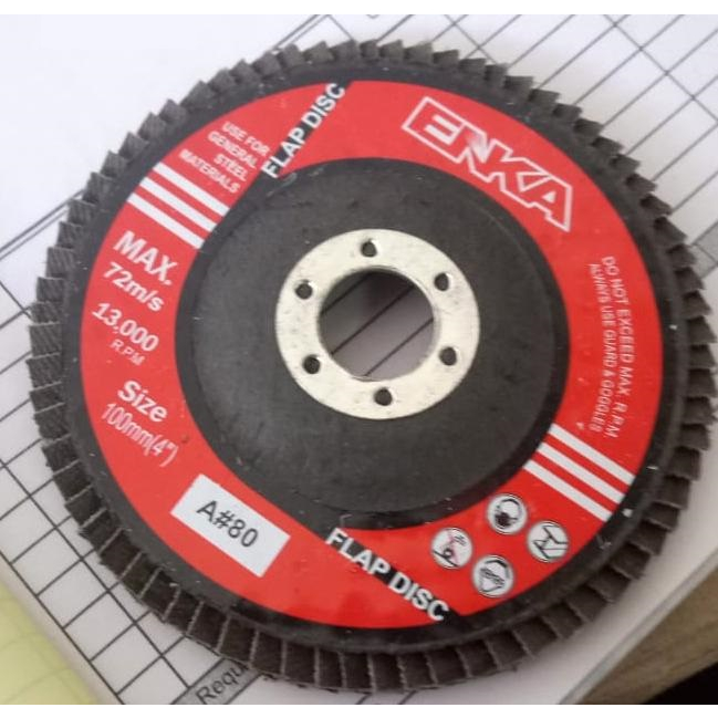 Jual Batu Gerinda FLAP DISC ENKA 4" isi 1 dus 200 pcs | Shopee Indonesia