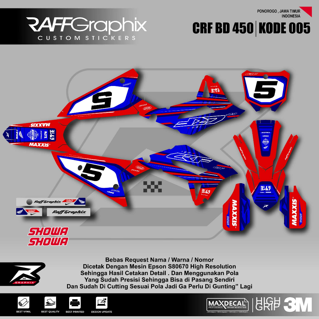 Jual DECAL CRF BODY 450 HRV / STICKER DECAL CRF 150 SUPERMOTO | Shopee ...