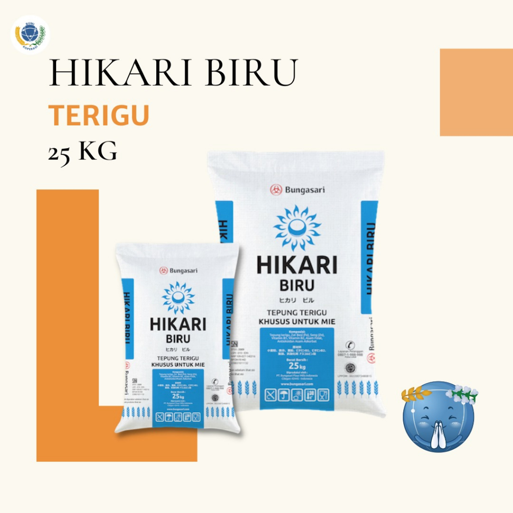 Jual Tepung Terigu Bungasari Hikari Biru 25 Kg | Shopee Indonesia