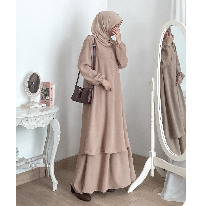 Jual Najwa Set Tunik & Rok Tunik Syar'i Crinkle Setelan One Set Rok ...