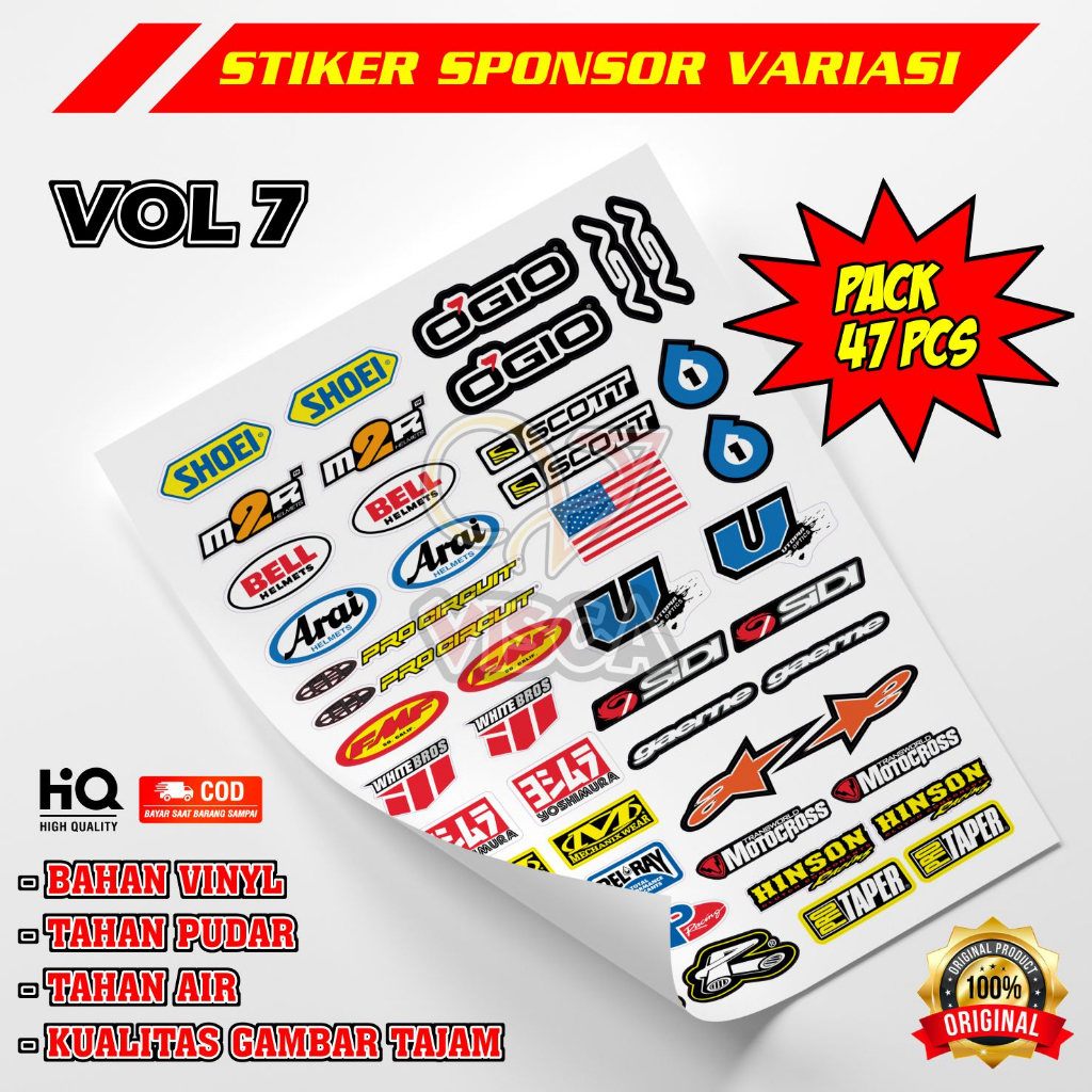 Jual Stiker Pack Racing - Stiker Sponsor Aesthetic Keren - Sticker ...