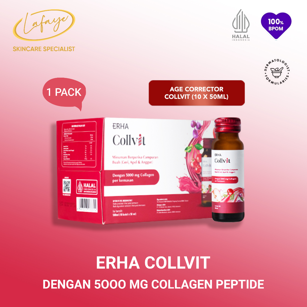 Jual ERHA Age Corrector Collvit Drink - Minuman Collagen Kolagen Anti Aging 10 Botol | Shopee ...