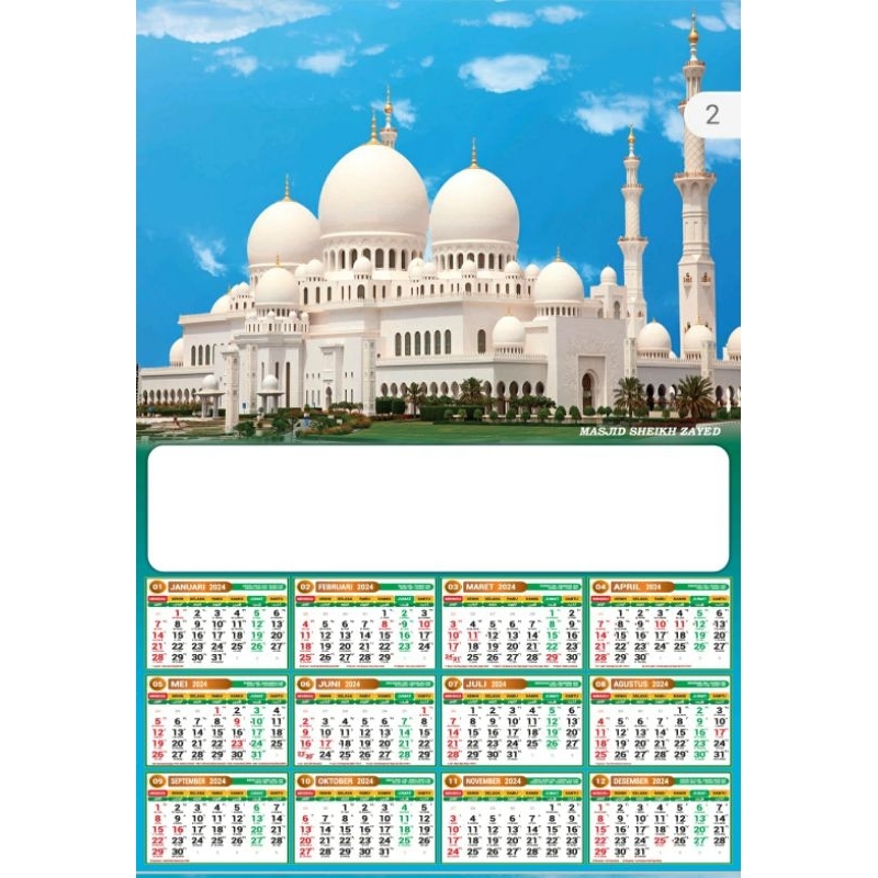 Jual Poster Kalender Terbaru 2024 Almanak Tahunan Murah Grosir Eceran ...