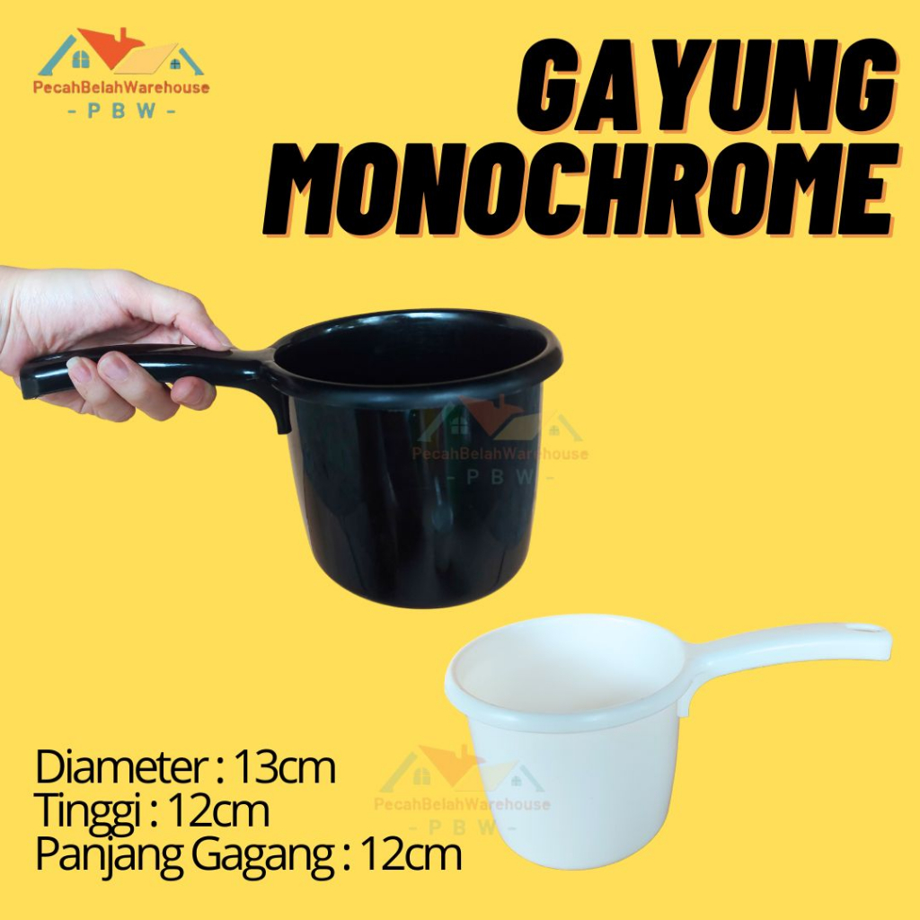 Jual Gayung Air Plastik Hitam Putih / Gayung Mandi Monochrome / Gayung ...