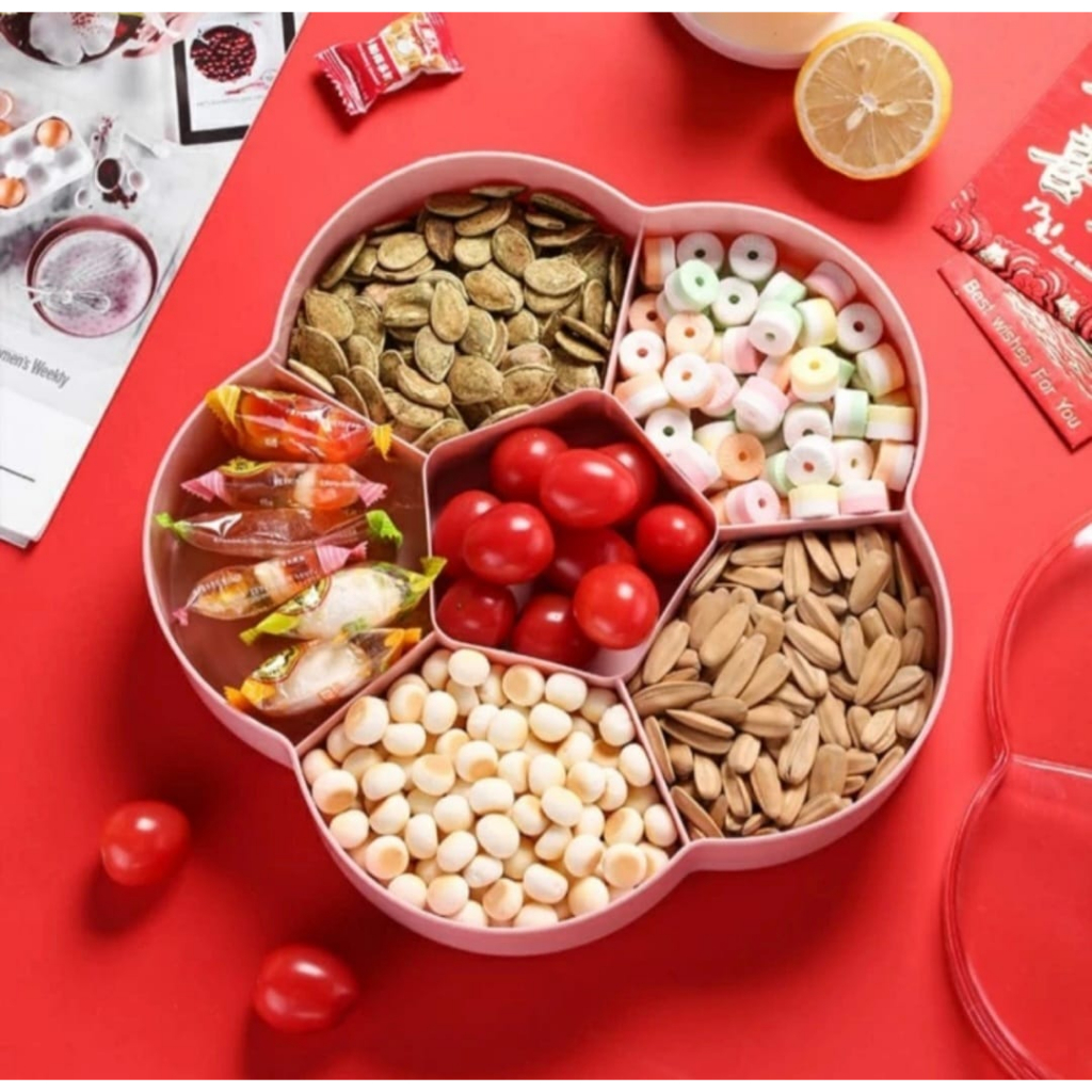 Jual NEWEN Kotak Snack 6 Sekat 1 Tingkat / Tempat Snack Bentuk Bunga ...