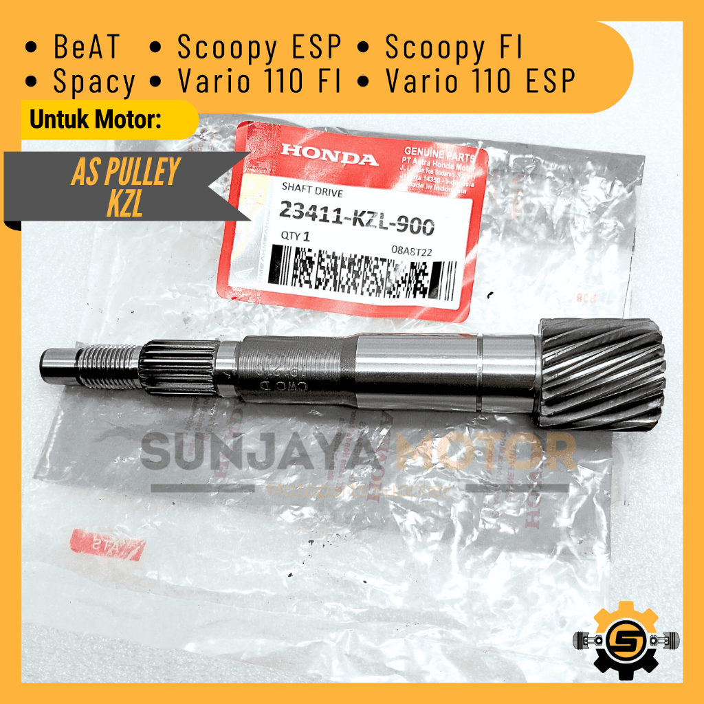 Jual As Pulley Shaft Drive KZL As Pully Belakang Kualitas Original Beat FI Scoopy FI Beat ESP ...