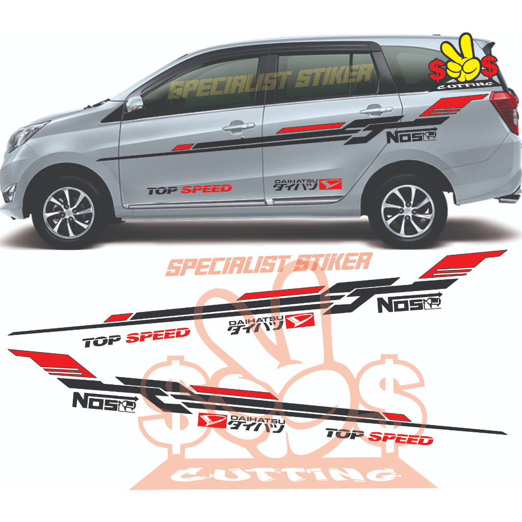 Jual Stiker Mobil Daihatsu Sigra Model Nos Top Speed | Shopee Indonesia