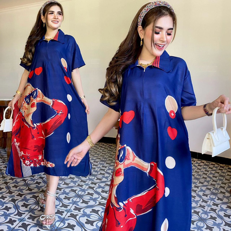 Jual DASTER JUMBO KERAH CATFLO DASTER BATIK KOMBINASI UKURAN JUMBO ...