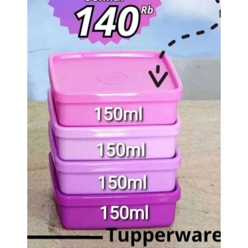 Jual mini square away set 4pc Tupperware | Shopee Indonesia
