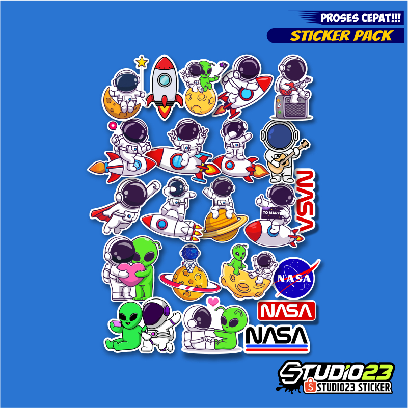 Jual Stiker mini pack Astronot Alien Printcut Hologram | Shopee Indonesia