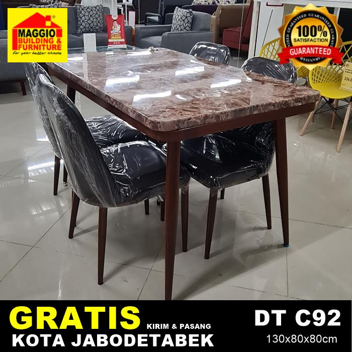 Jual MEJA MAKAN MARMER - MEJA MAKAN SET MINIMALIS 4 KURSI - C92 BR - MAGGIO | Shopee Indonesia