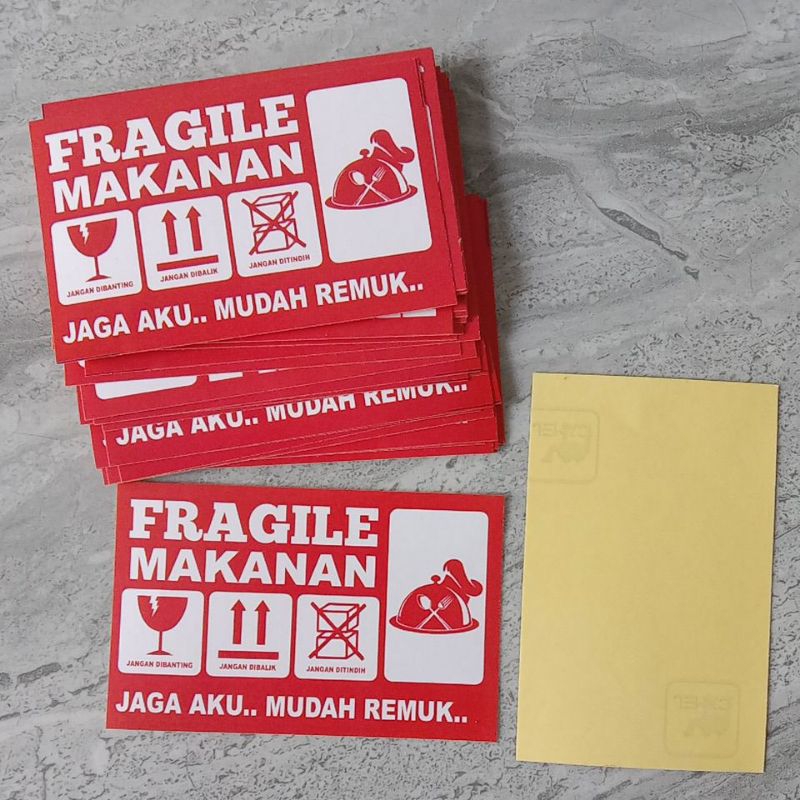 Jual STIKER FRAGILE MAKANAN (8cm x 5cm) | Shopee Indonesia
