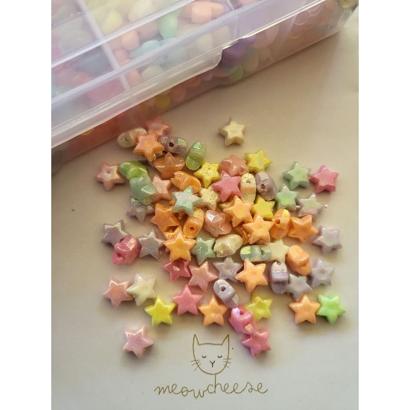 Jual Mote Bintang Manik Manik Bintang Glow Warna Pastel | Shopee Indonesia
