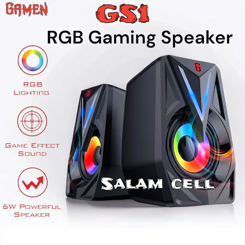 Jual Speaker GAMEN GS1 Laptop/PC/Gaming Soundbar Super Bass Portable RGB Lighting Original ...