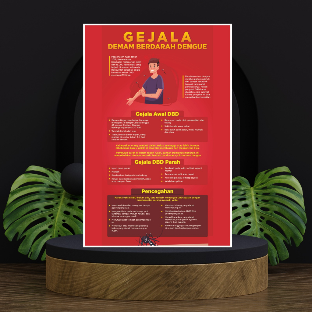 Jual Poster Kesehatan Gejala Demam Berdarah Dengue | Shopee Indonesia