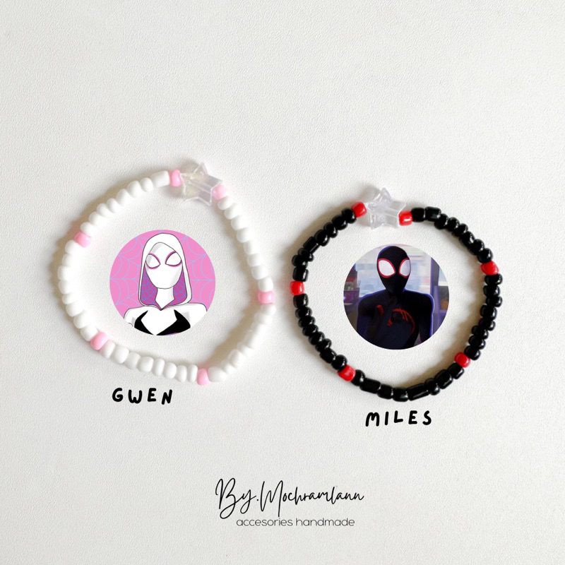 Jual Gelang Couple Spiderman Miles Morales & Gwen Stacy | Spiderman ...