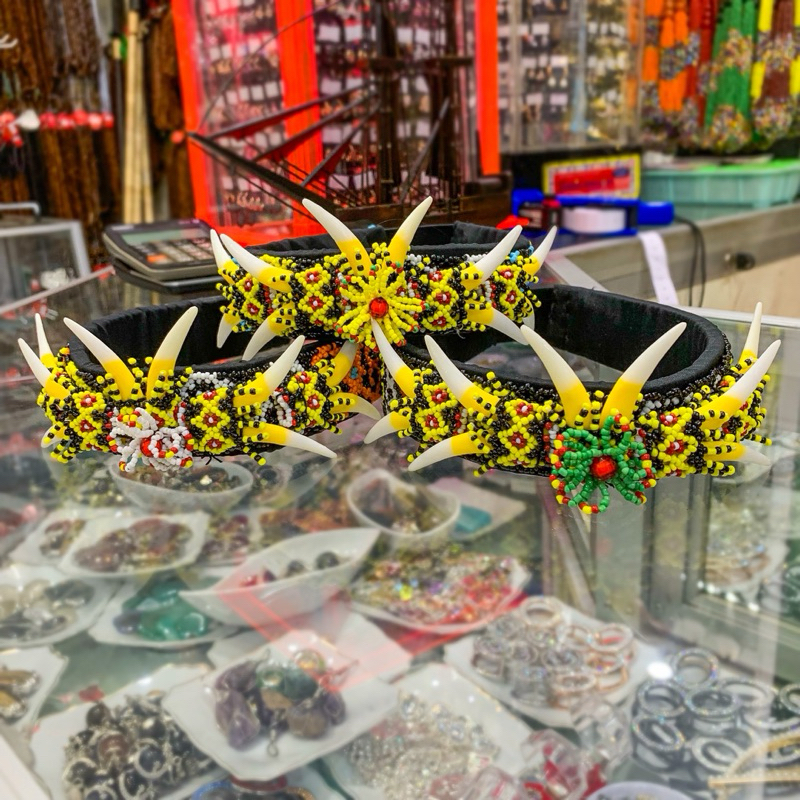 Jual Topi Manik ikat kepala Taji Etnik Dayak Kalimantan Borneo | Shopee ...