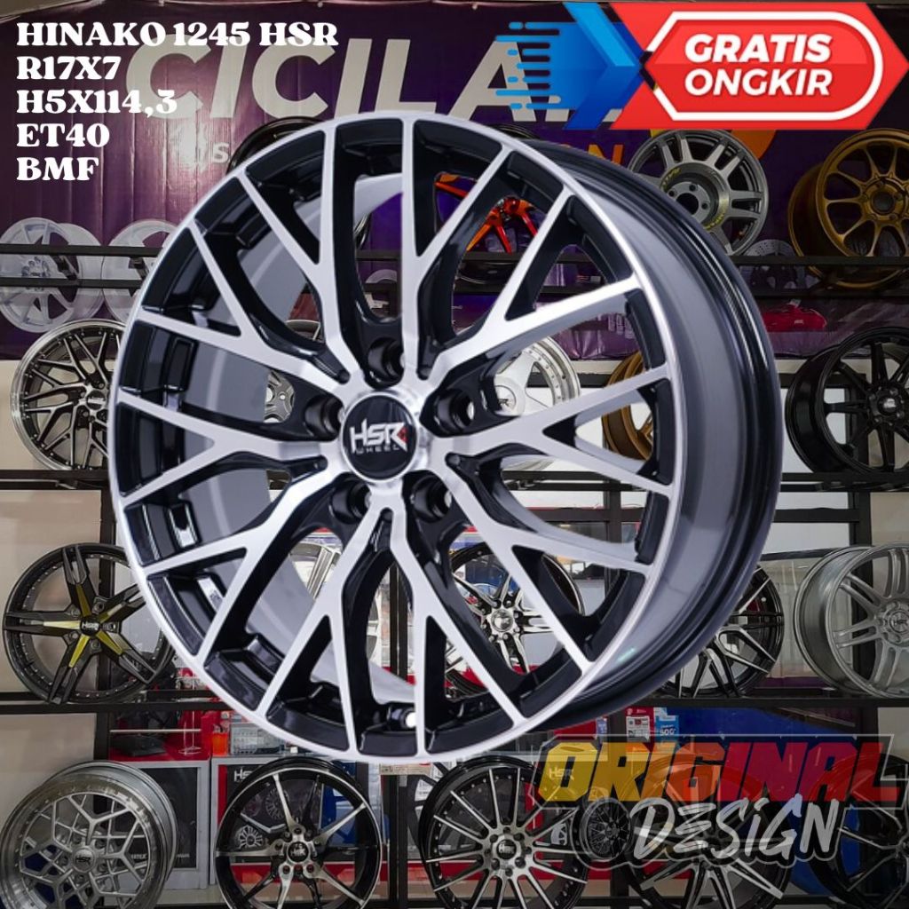 Jual Velg Mobil Ring 17 HSR HINAKO R17 LEBAR 7 LUBANG 5 ET40 BLACK POLISH | Shopee Indonesia