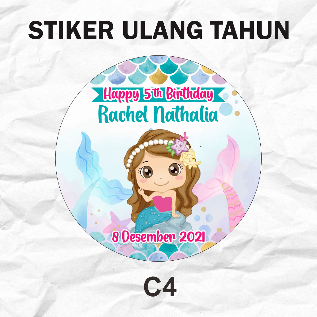 Jual (ukuran 8 cm)stiker ulang tahun/stiker happy birthday/sticker ...