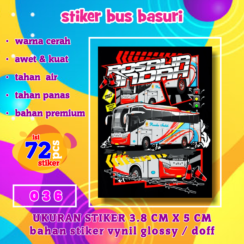 Jual stiker bus basuri rosalia indah [036] warna cerah kuat tidak ...