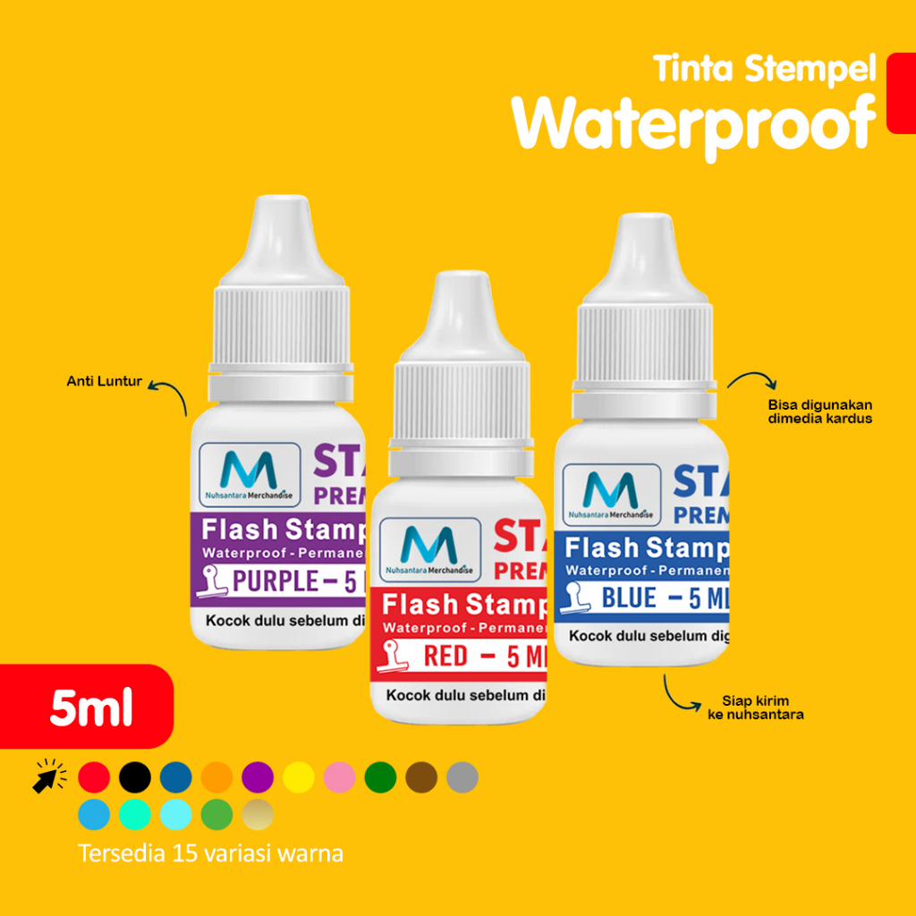 Jual Tinta Stempel Otomatis 5ML | Tinta Stempel Flash | Tinta Refil Stempel Warna STAMP INK ANTI ...
