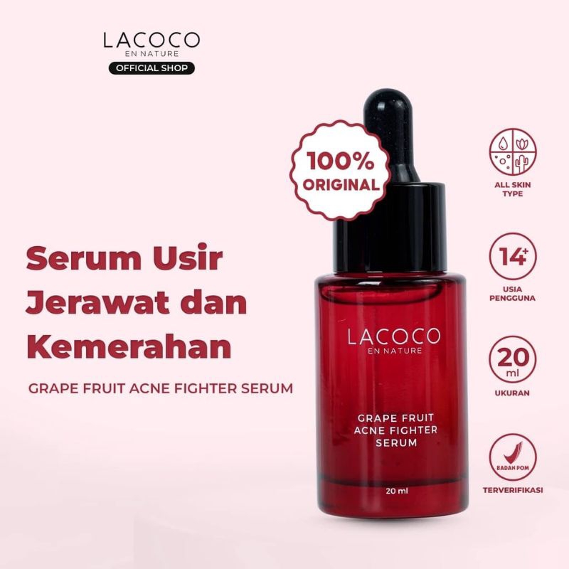 Jual Lacoco Official - Grape Fruit Acne Fighter, Serum Membantu merawat jerawat aktif, meradang ...