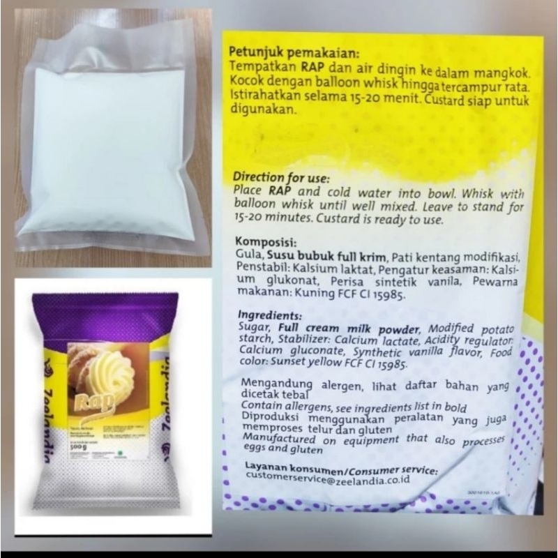 Jual Tepung Vla RAP Instant repack 250gr Custard Powder Zeelandia ...