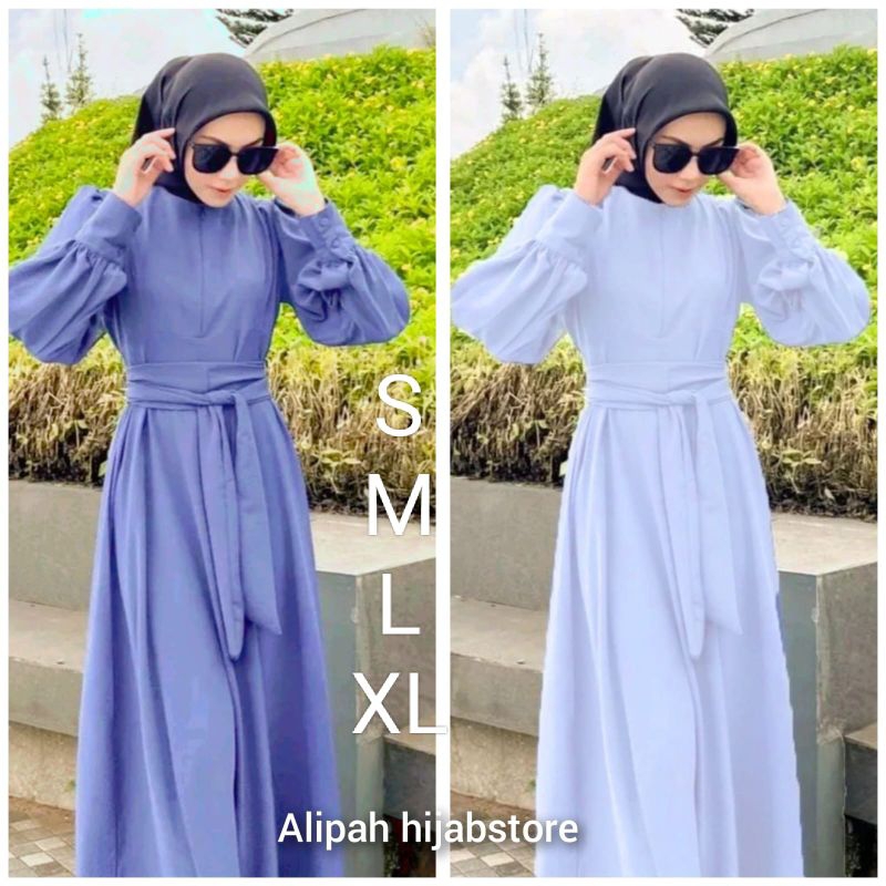 Jual BAJU GAMIS DRES LENGAN BALON BAHAN CRINCLE PREMIUM/GAMIS KOREAN ...