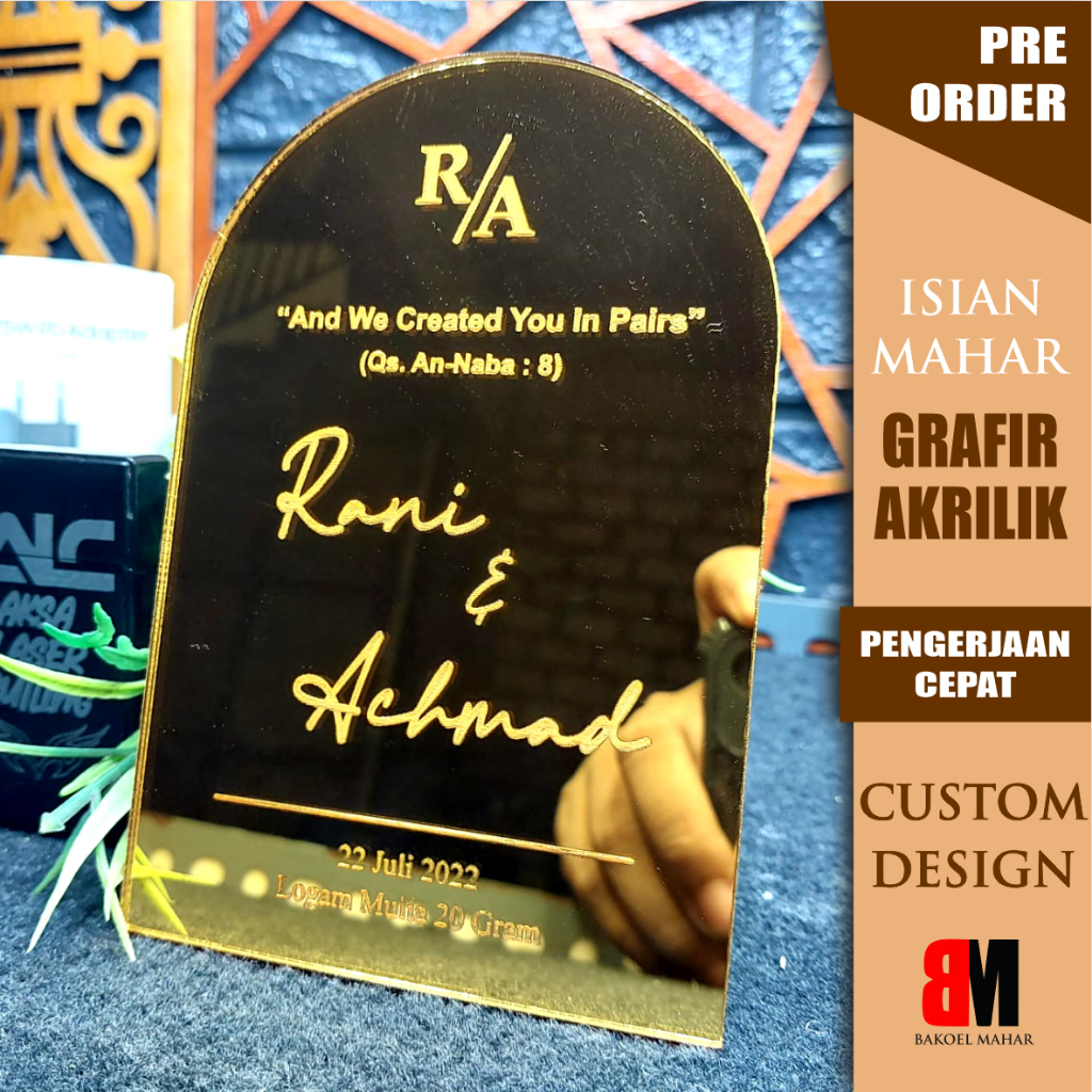 Jual GRAFIR AKRILIK MIRROR BENTUK KUBAH DOME DEKORASI MAHAR KEKINIAN ...