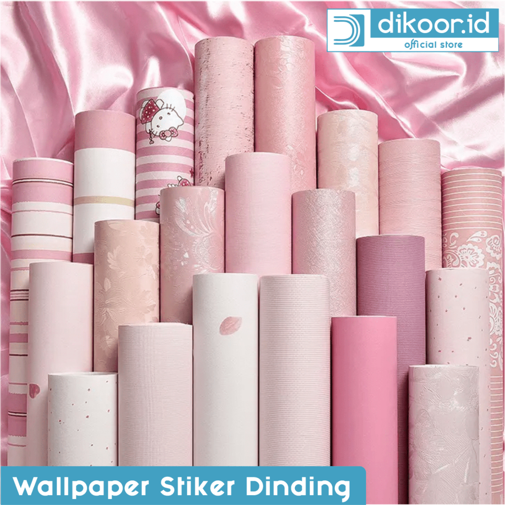 Jual [COD] Wallpaper Stiker Dinding WallSticker Pink Merah Muda ...