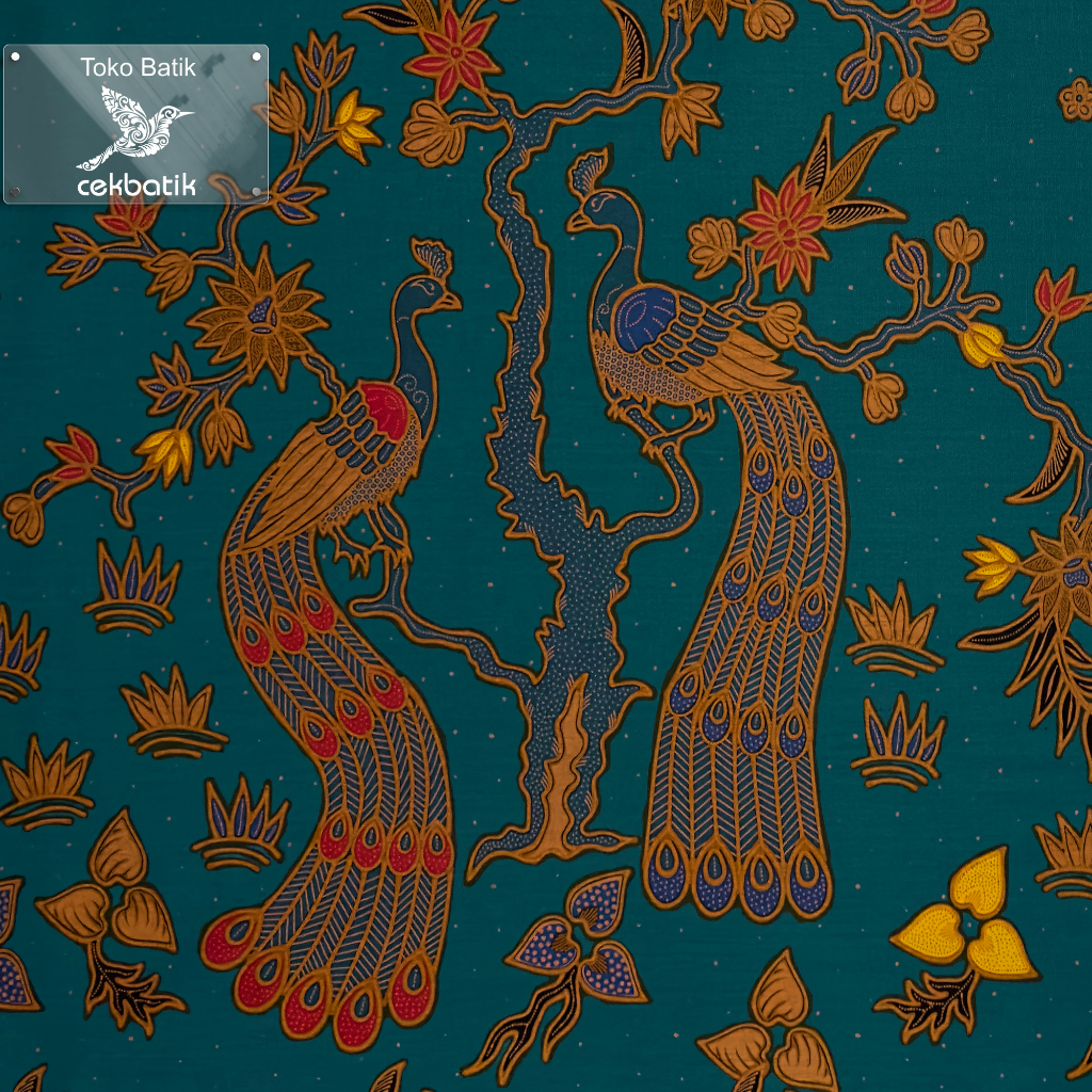 Jual Kain Batik - Motif Batik Burung Merak Manis V31 (Tosca) | Shopee ...