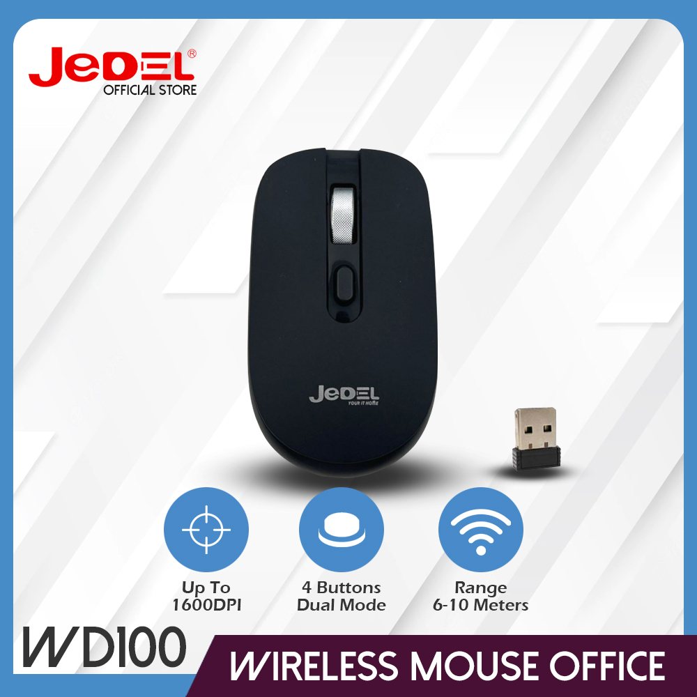 Jual Jedel Wireless Mouse Office USB WD100 | Shopee Indonesia