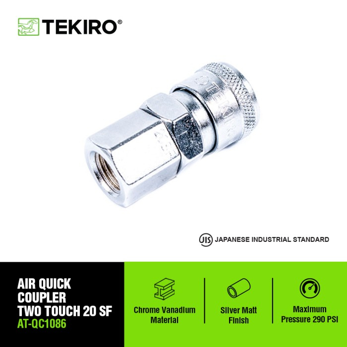 Jual Tekiro Quick Coupler Two Touch 20 SF 1/4 Inch Sambungan Kompresor ...