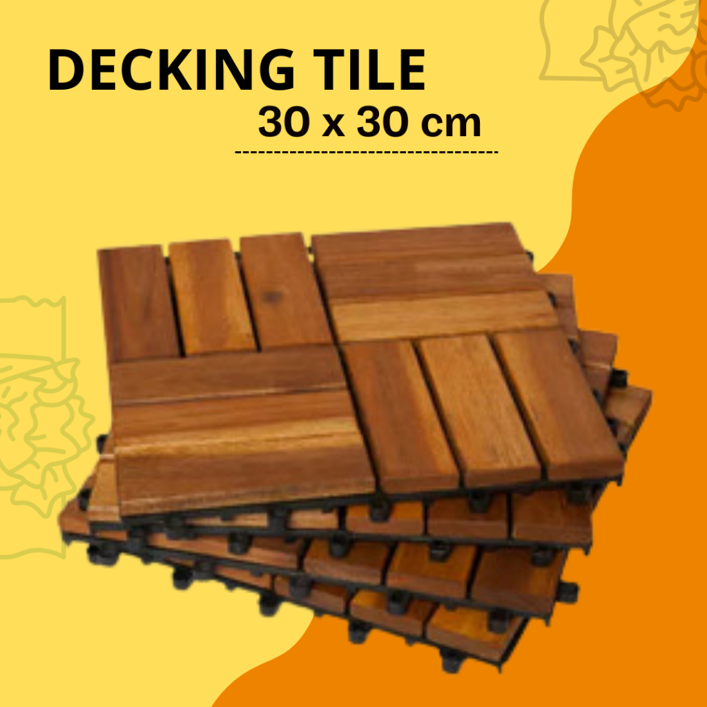 Jual Decking Tile Lantai Kayu 30x30 Cm Untuk Outdoor Dari Toko Rumput ...