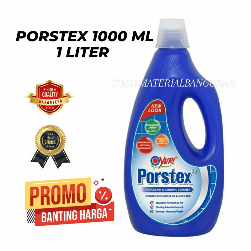 Jual YURI PORSTEX 1 LITER 1000 ML PEMBERSIH LANTAI KERAMIK | Shopee ...