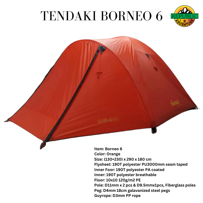 Jual Tendaki Borneo 6 Kapasitas 6-7 Orang Tenda camping keluarga ...