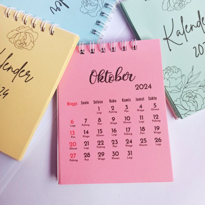 Jual Kalender 2026 dan 2025 mini warna pastel estetik kekinian vintage ...