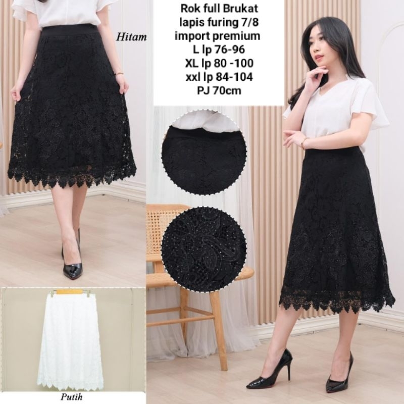 Jual rok brokat impor payet pinggang karet l xl xxl | Shopee Indonesia