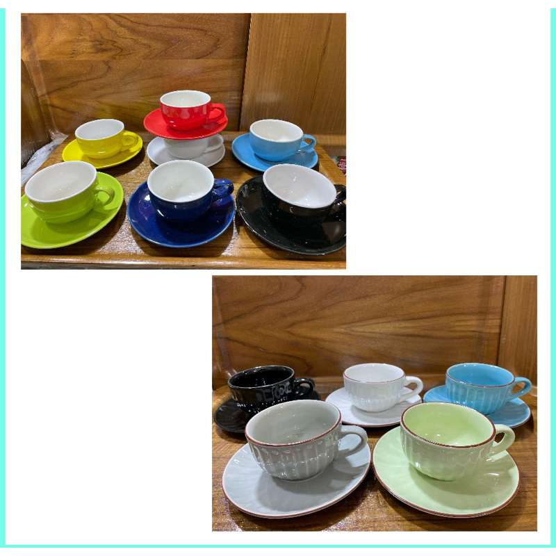 Jual 6 Sets Cangkir set keramik Cappucino | Cangkir set Ramekin ...