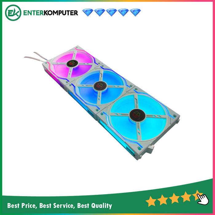 Jual CUBE GAMING MAGNET WHITE A-RGB 3 Fan 12CM - Wireless Fan with ...