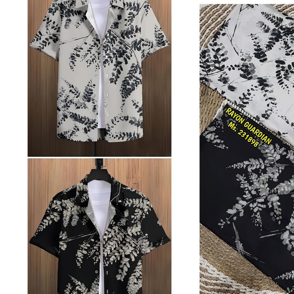 Jual Bsl Rayon Baju Kemeja Pria Dan Wanita Lengan Pendek Motif Corak Santai Santai Kemeja