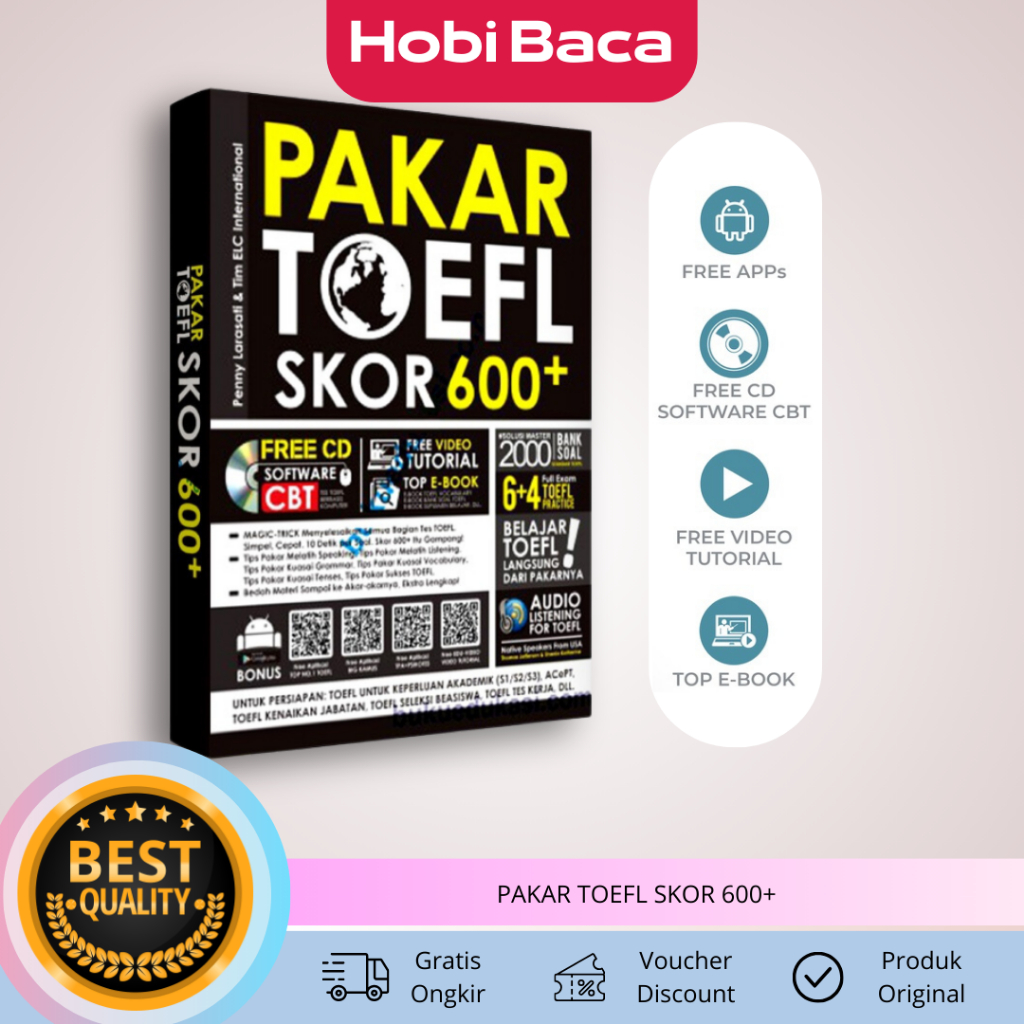 Jual BUKU PAKAR TOEFL SKOR 600+ LENGKAP MEMBANTU BELAJAR TOEFL DARI ... Jual BUKU PAKAR TOEFL SKOR 600+ LENGKAP MEMBANTU BELAJAR TOEFL DARI ...